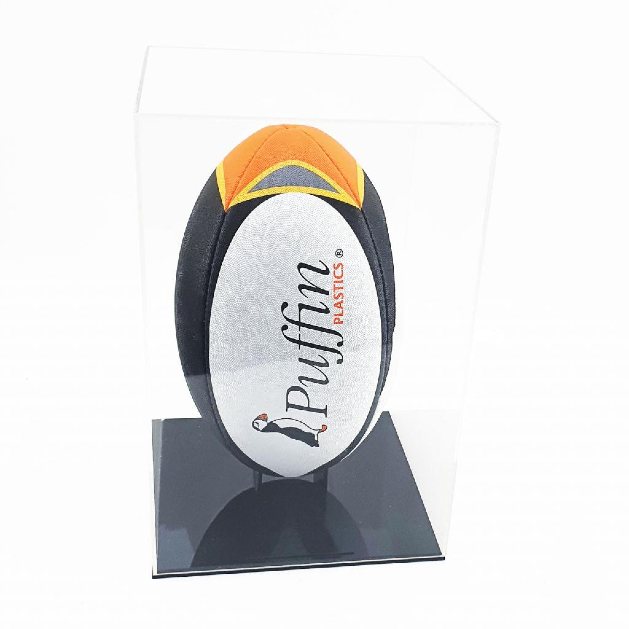 Deluxe Acrylic Rugby Ball Case | Puffin Plastics