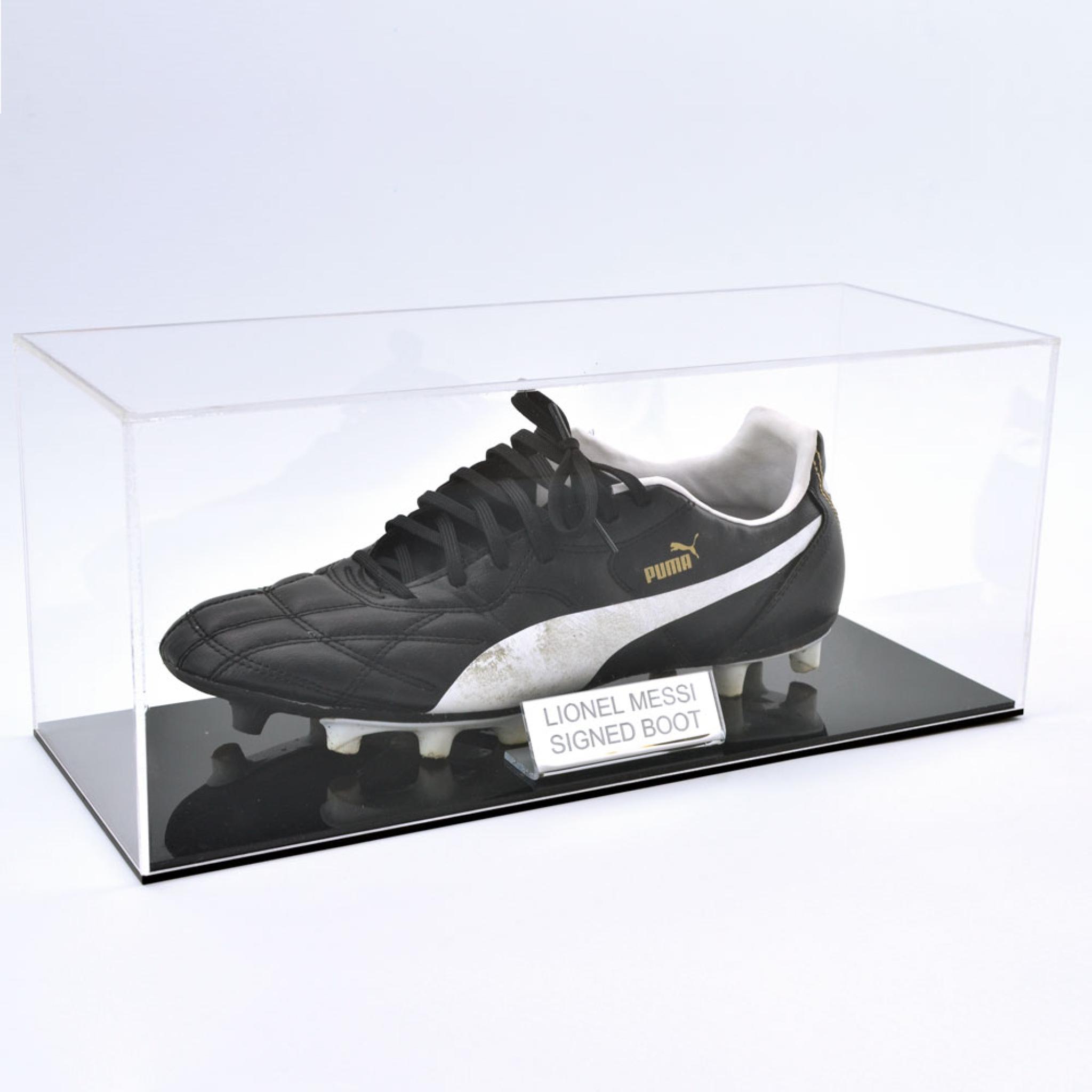 Rugby Boot Display Case - Single - Colour Base | Puffin Plastics