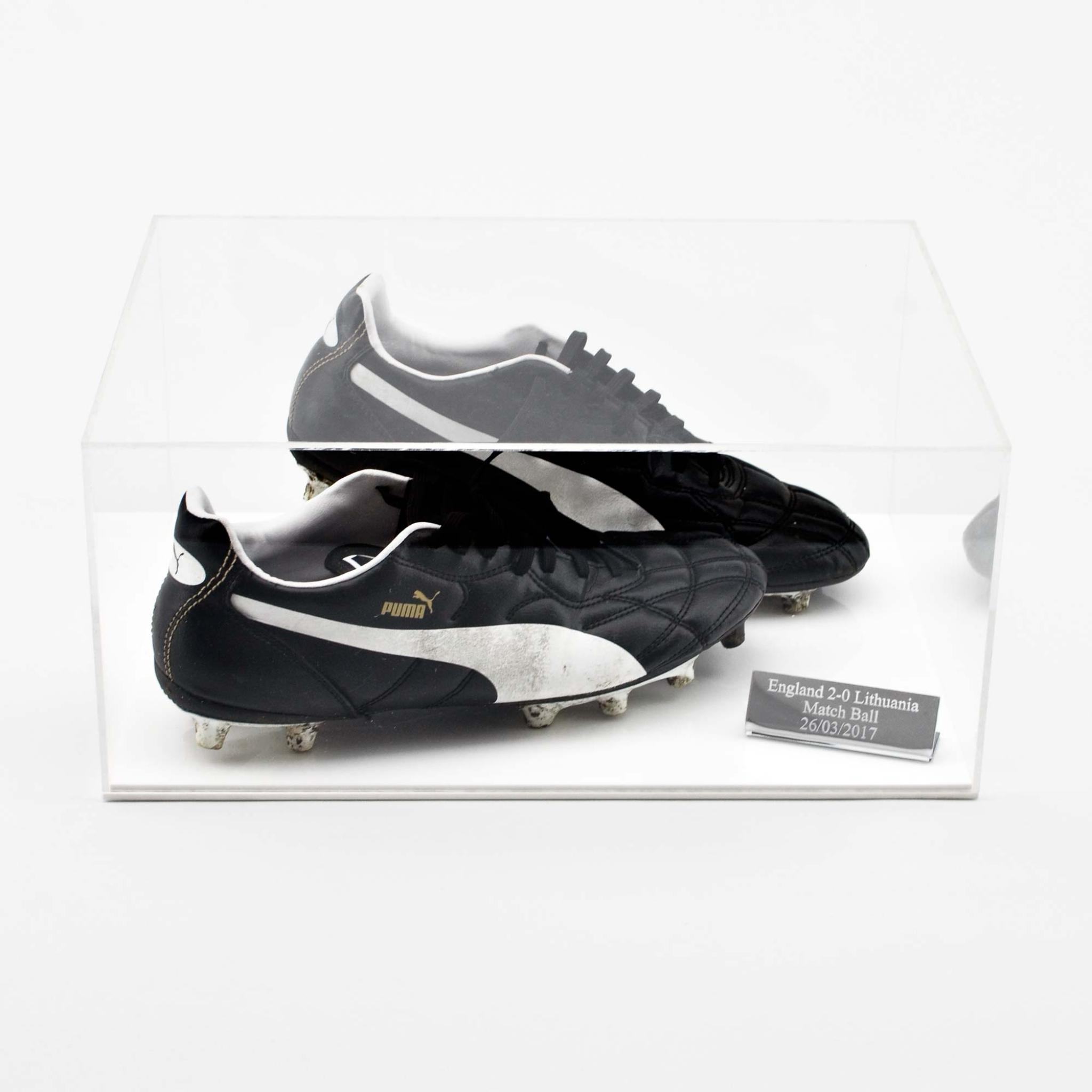 Rugby Boot Display Case - White Double | Puffin Plastics